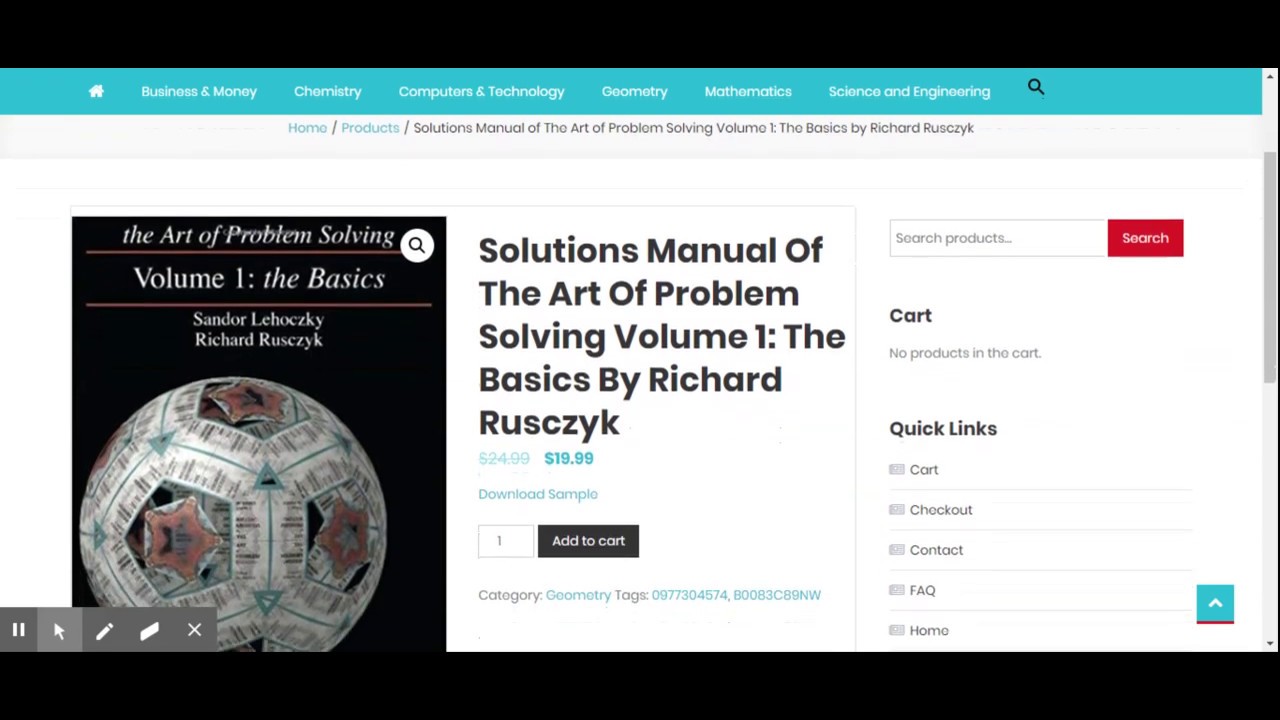 Solutions Manual of The Art of Problem Solving Volume 1: The Basics by Richard Rusczyk