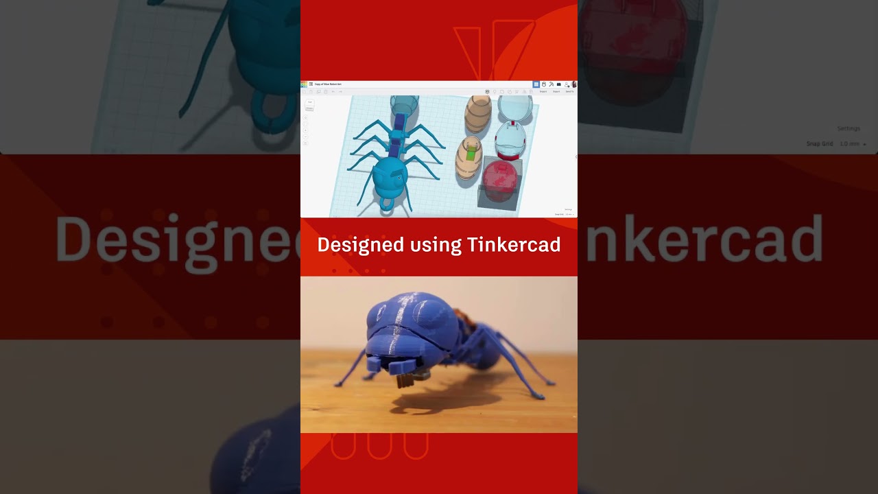 Tinkercad Project: Blue Ant Robot by @makermark210
