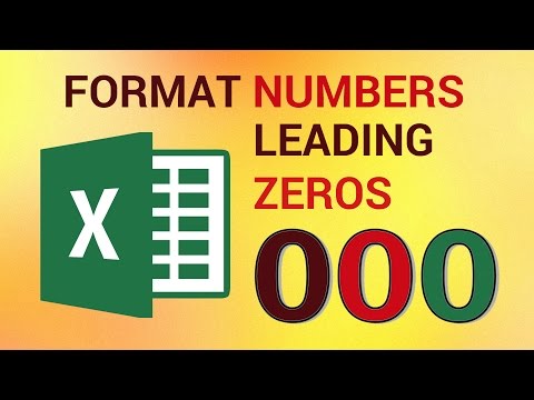 How to Format Numbers with Leading Zeros in Excel 2016