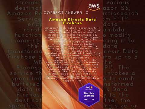 #MLS-C01 AWS Certified Machine Learning Specialty Sample Exam Question #shorts
