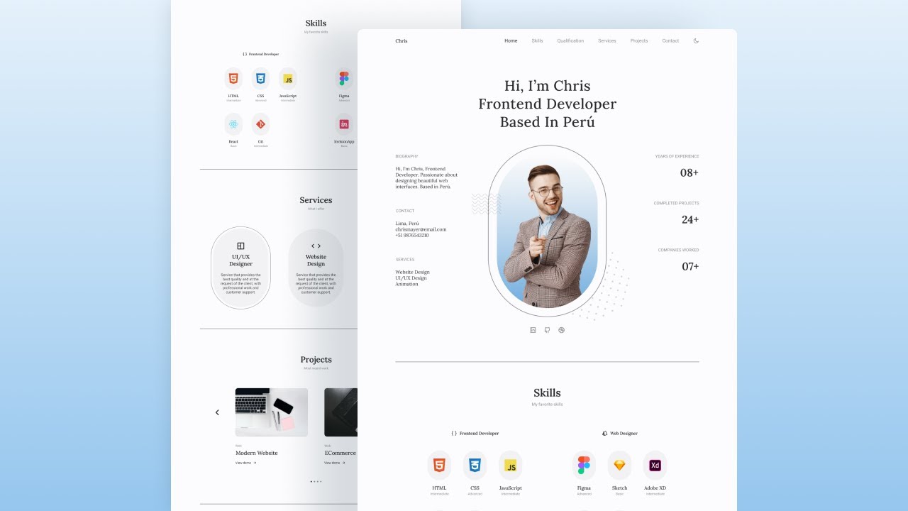💼 Build & Deploy a Responsive Personal Portfolio Website Design Using HTML CSS & JavaScript