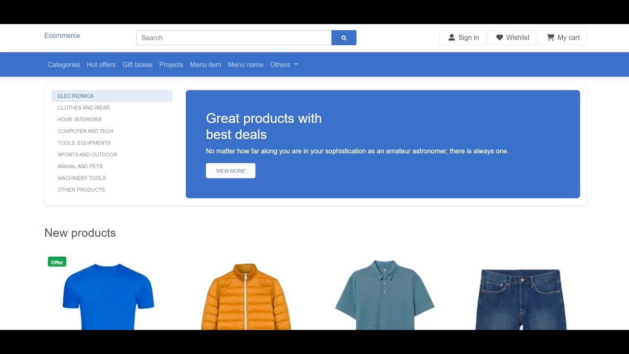 Angular 16 Free Responsive Ecommerce Website template Working Demo