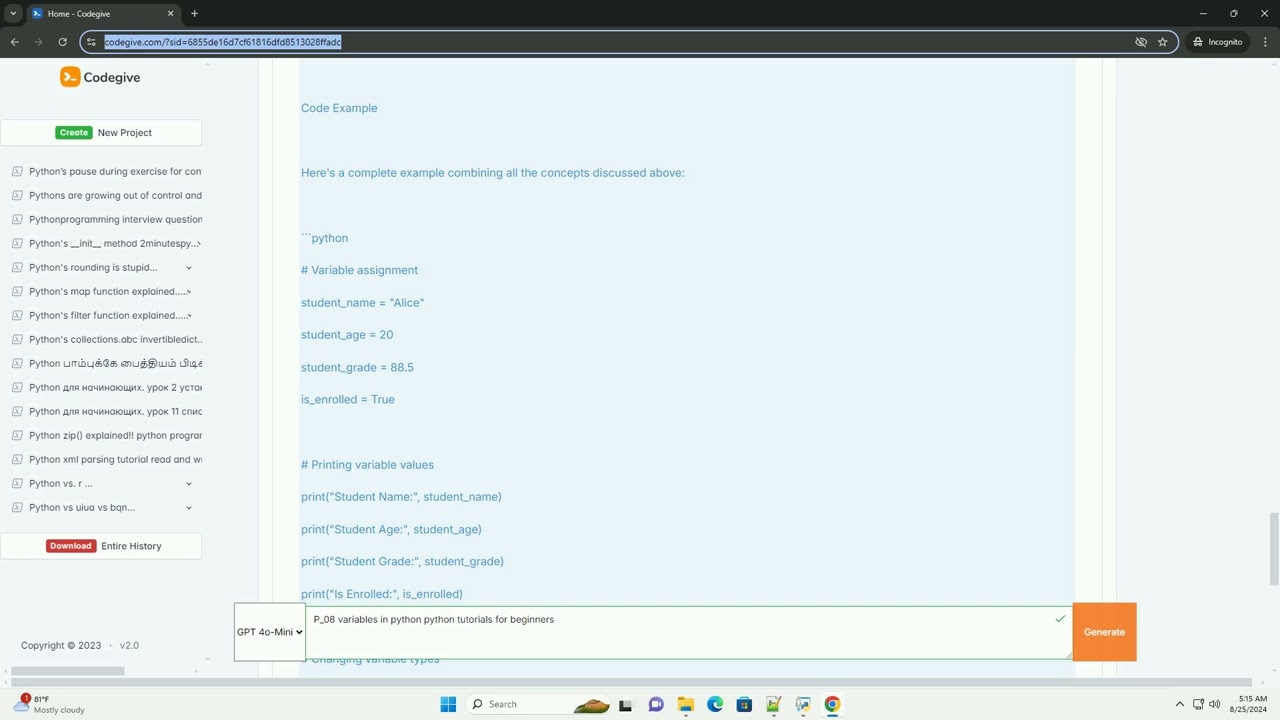 P 08 variables in python python tutorials for beginners