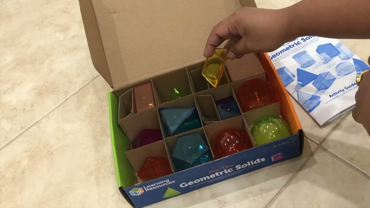 Learning Resources View-Thru Geometric Solids, Geometry Helper, 14 Pieces