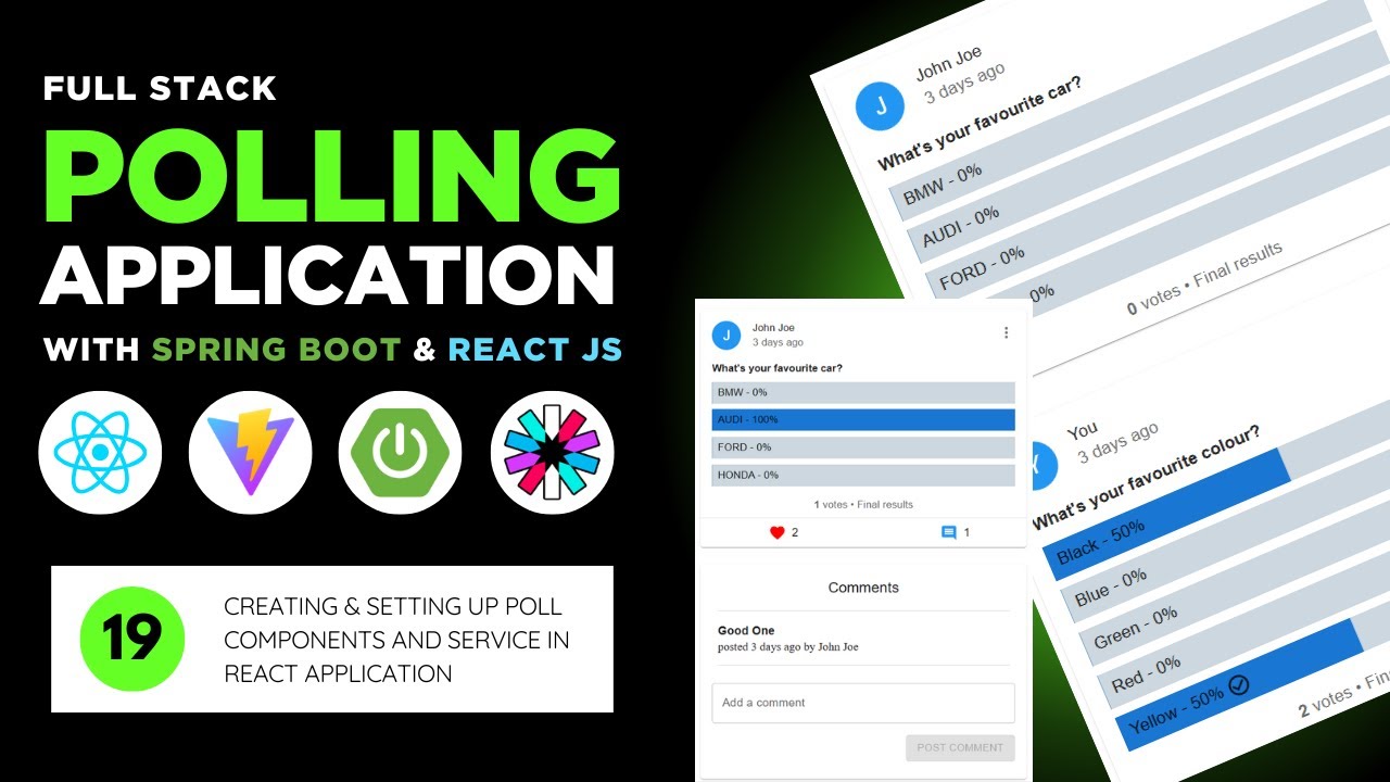 Creating Poll Components & Service in React App | Polling Application with Spring Boot & React | #19