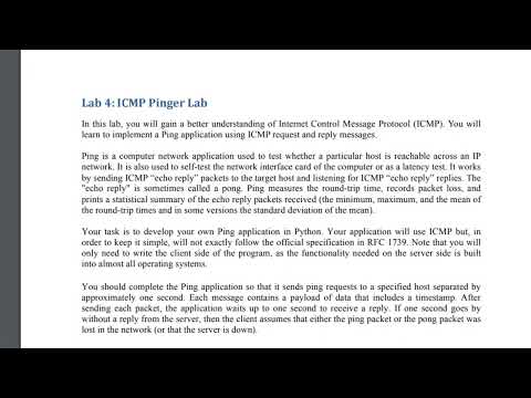 ICMP Pinger Lab - Adapted by Course ( Computer Networking- J.F. Kurose, K.W. Ross)