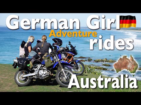 Solo Suzuki DR650 German girl riding solo overland in Australia - talks to 2Meerkats