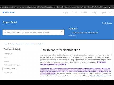 How to apply for rights issue? #ipo #asba #investing #zerodha #icicibank
