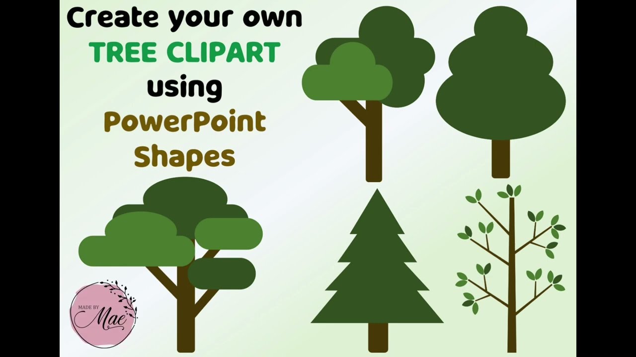 Create Your Own TREE CLIPART using PowerPoint Shapes Tutorial #3