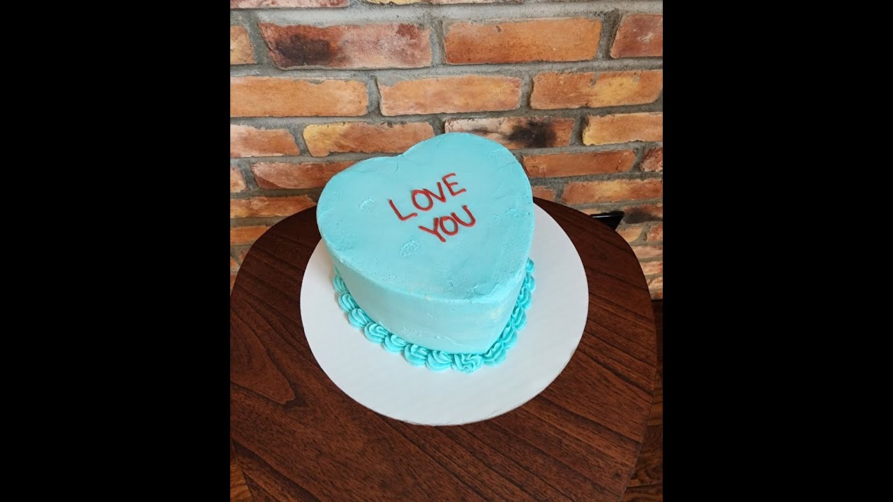 Buttercream Conversation Heart cake tutorial