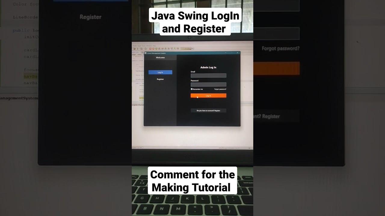 LogIn and Register GUI using Java Swing #java #swing #javaswing #login #uidesign #schoolmanagement