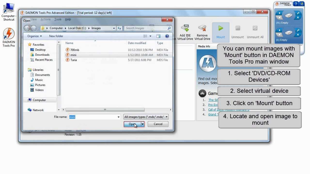 How to mount image with DAEMON Tools Pro v.5.1