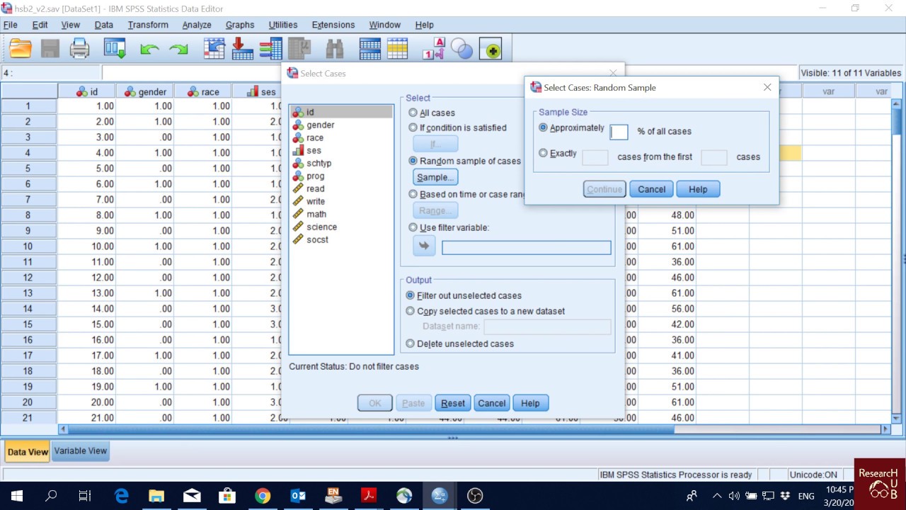 SPSS (18): How to pick a random sample