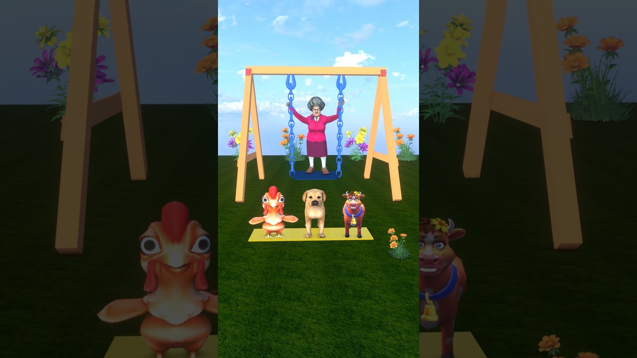 Which animal can overcome the challenge of swinging on a swing?#dog #chicken #dog #cute