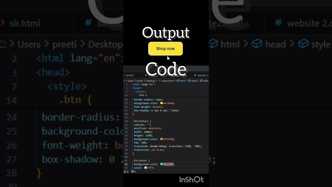 Button animation in HTML CSS part 52 #html 5 #css #coding