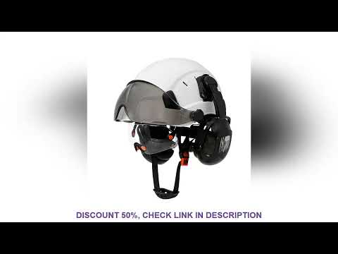 CE Construction Safety Helmet With Visor Built In Goggle Earmuffs For Engineer Hard Hat ANSI Industr