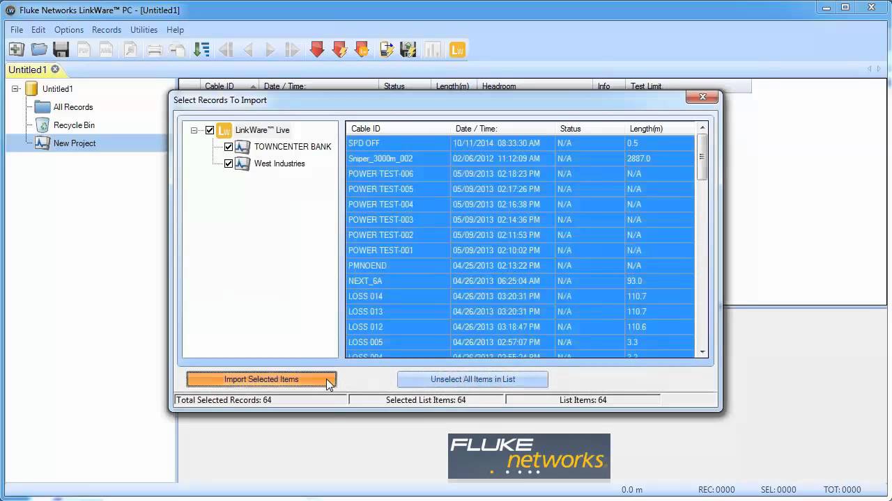 LinkWare™ Live - Importing results to PC: By Fluke Networks