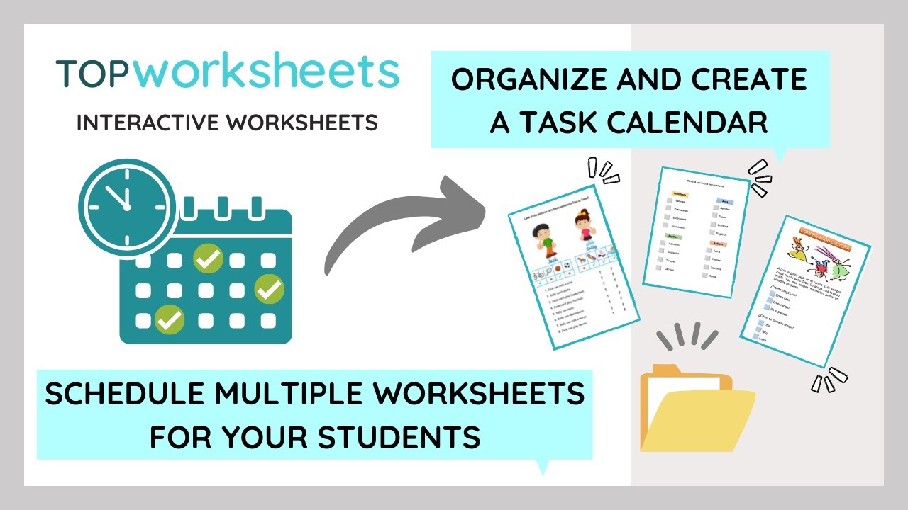 Assign MULTIPLE TASKS to your students | Organize a WORK CALENDAR with interactive worksheets