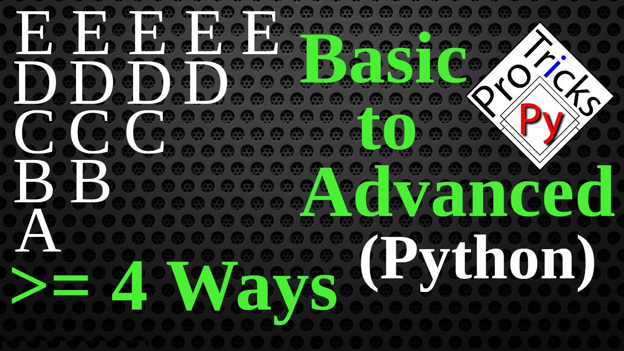 Python Pattern Program - Print Characters in Triangle Shape in Python | Python Character Pattern 9