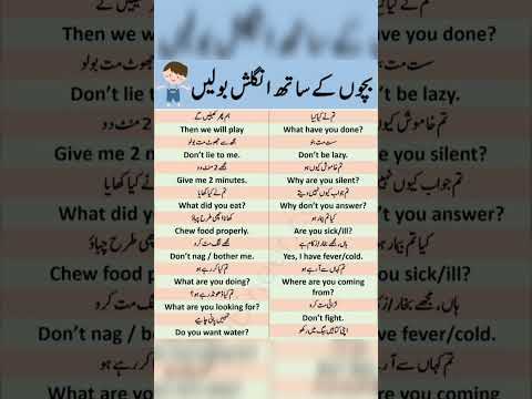 Talk In English With Childerns./Basic English With Urdu Translation .