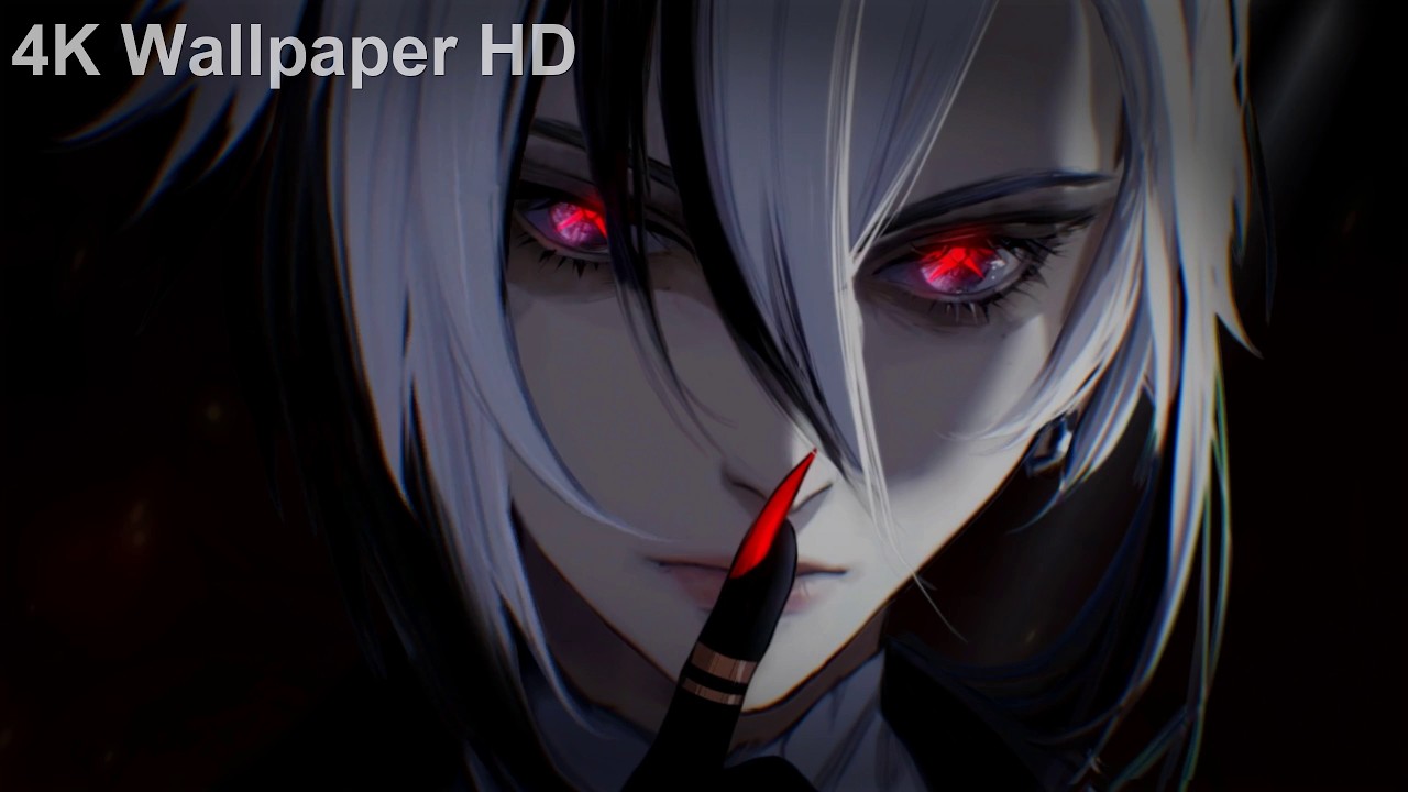 Arlecchino Shhh Silence 🤫🔥🖤 | Anime Live Wallpaper 4K Ultra HD