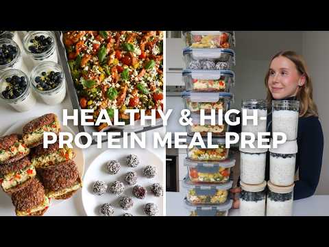 Healthy & High Protein Meal Prep | 100g+ Protein/Day | Easy Meals: Cheesecake Oats, Sheet Pan Dinner