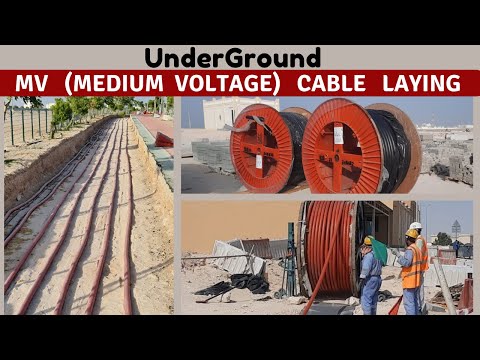 Underground MV (Medium Voltage) cable laying procedure.
