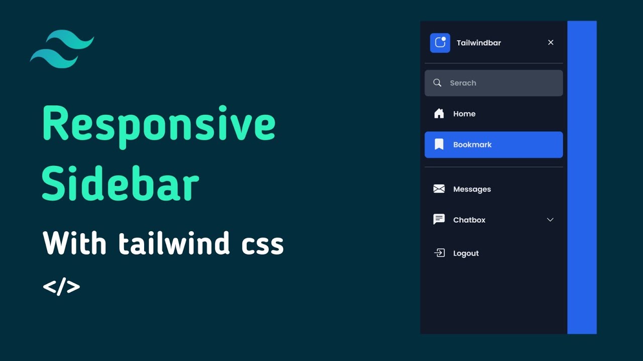 How to make a responsive sidebar with tailwind css | tailwind css tutorial