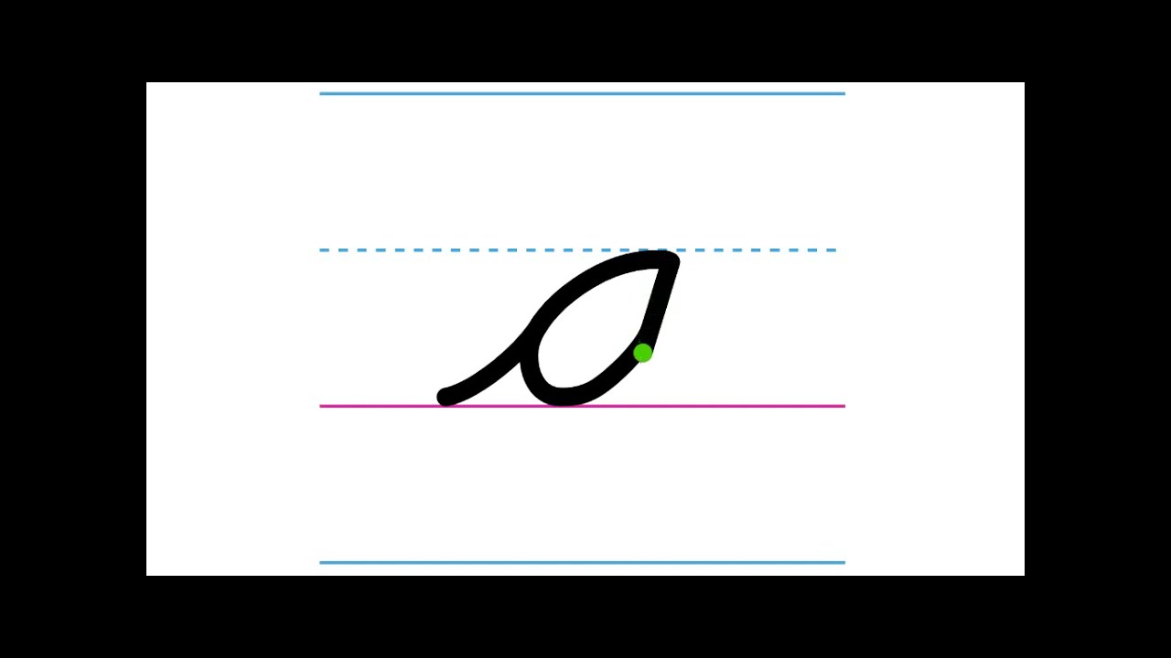 D'Nealian cursive lowercase letter a