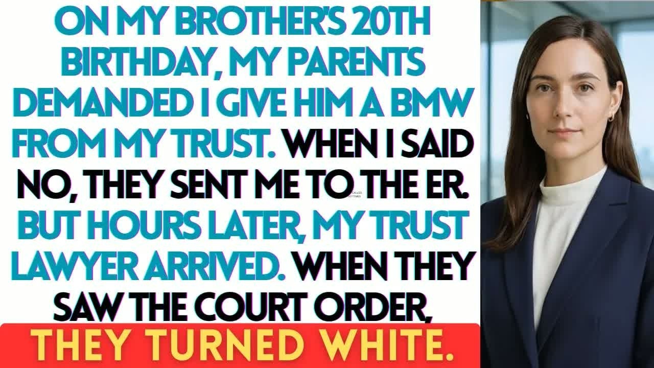 At My Brother’s 20th Birthday, My Parents Asked About the BMW Gift— My Silence Sent Me to the ER...
