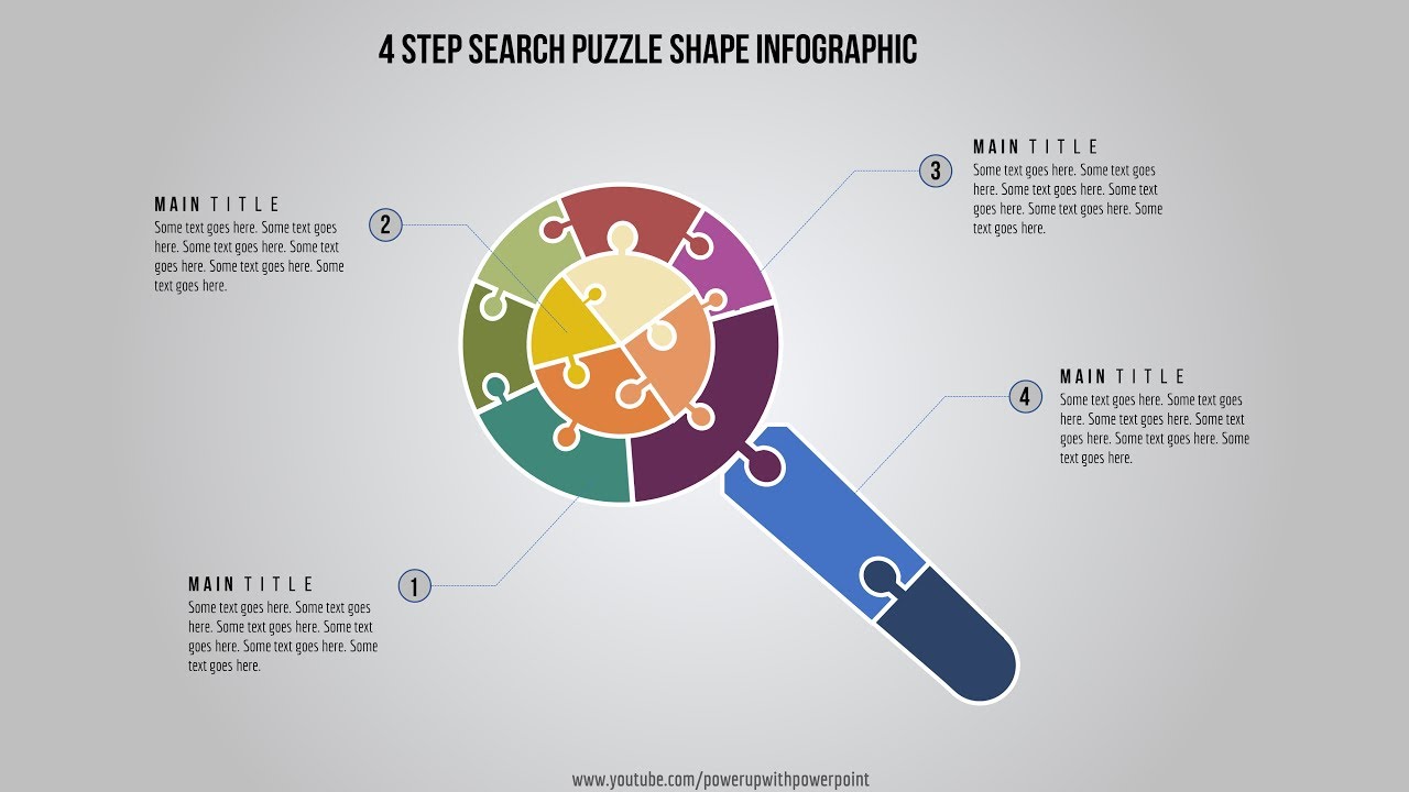 36.Create 4 Step SEARCH puzzle shape infographic|Powerpoint PPT|Graphic Design|Free Template