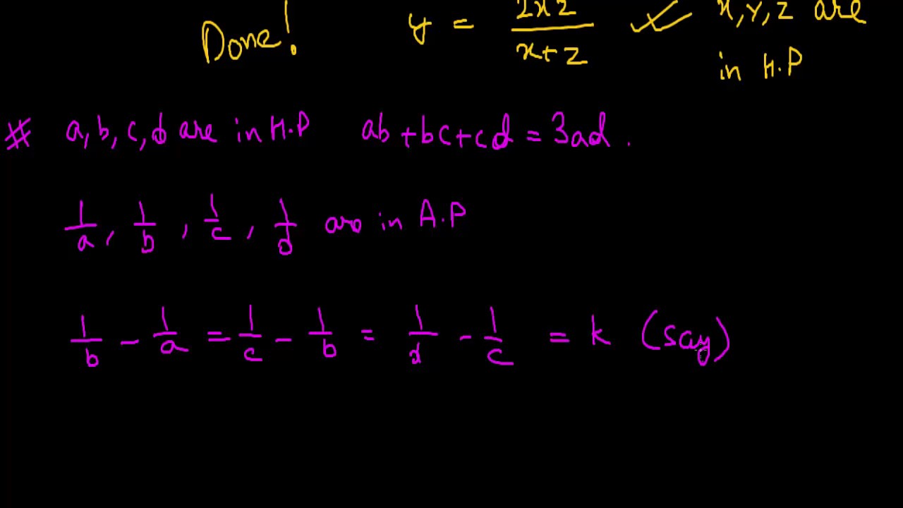 Examples/Problems on Harmonic Progression(HP)