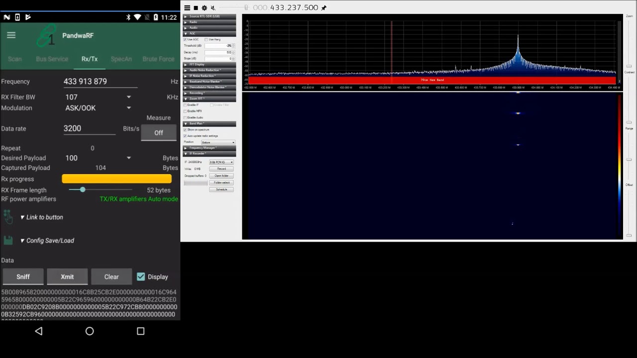 PandwaRF Demo: Capture & Retransmit Data Using Several Modulation Patterns