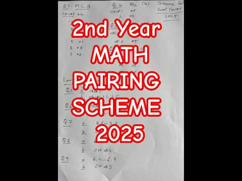 12th Math pairing Scheme 2025 | 2nd year math confirm pairing scheme 2025