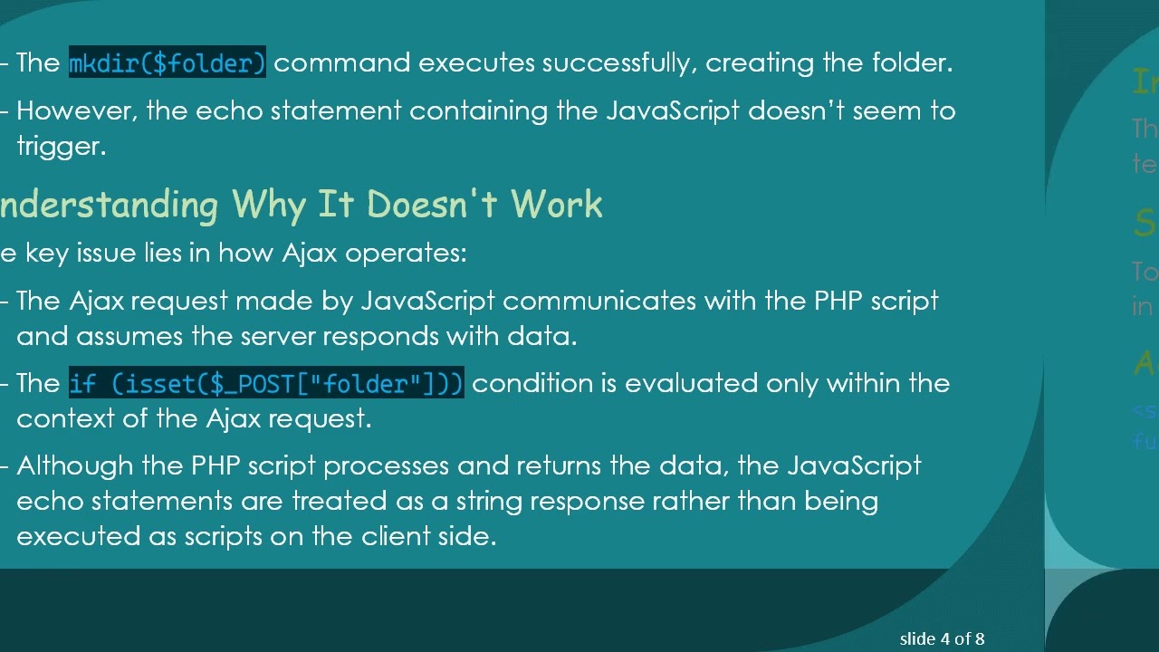 Understanding Why PHP echo JavaScript Doesn't Work in If Statements