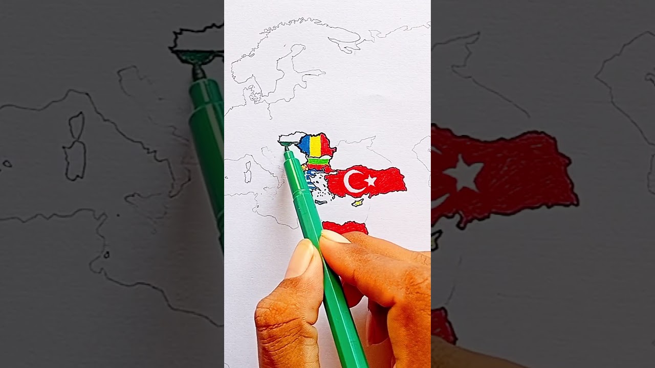 Draw Flag Map of Hungary 🇭🇺 #hungary