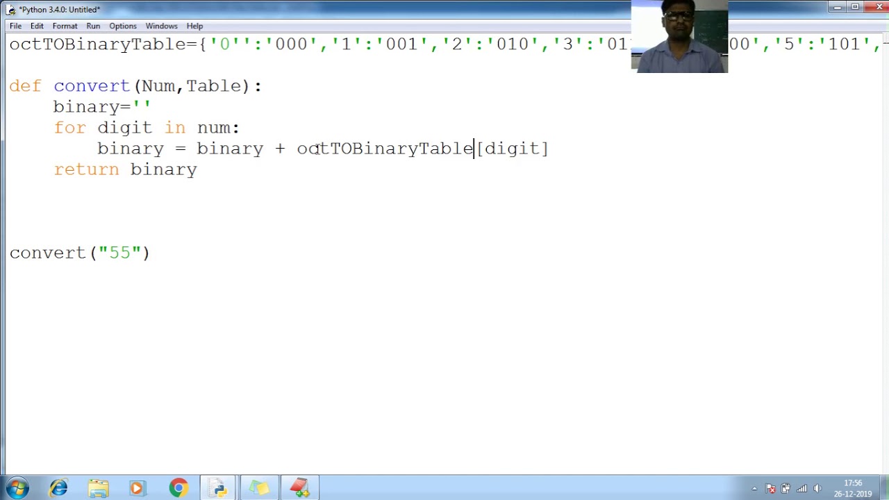 116 Python Octal to Binary Program conversion Python Programming Tutorial for Beginner to Advance W