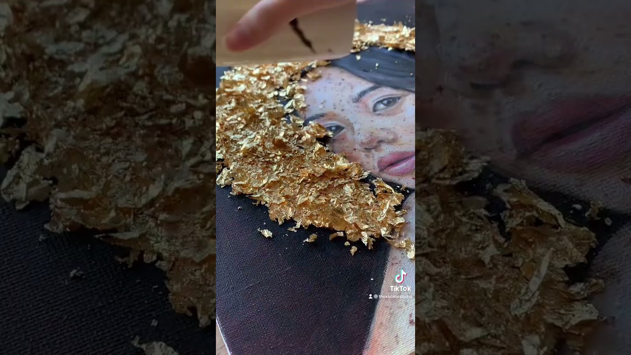 Art Tutorial 🌱 Using Leftover Gold Leaf