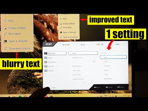 FIX blurry text on monitor (1 setting to improve display quality)