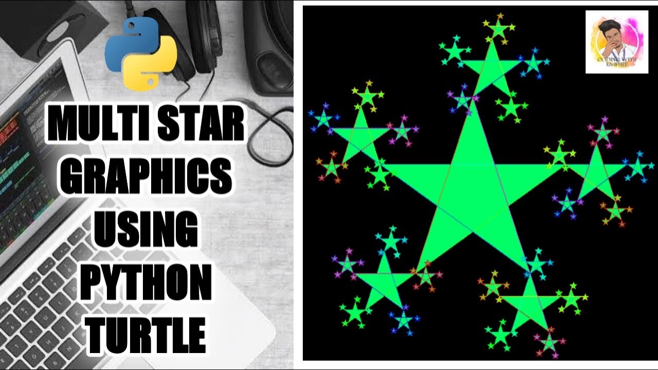 Multi stars graphics using python turtle | Multi stars | python turtle