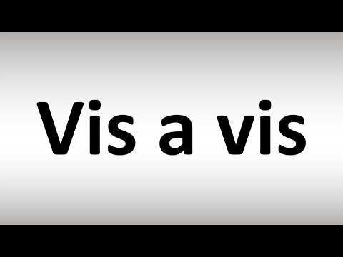 How to Pronounce 'Vis a vis' Correctly