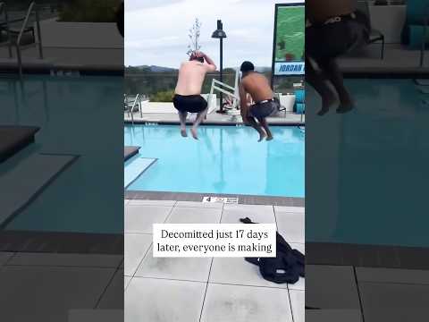 The Oregon coach jumped in a pool to recruit a 5 star! #shorts #oregon #collegefootball