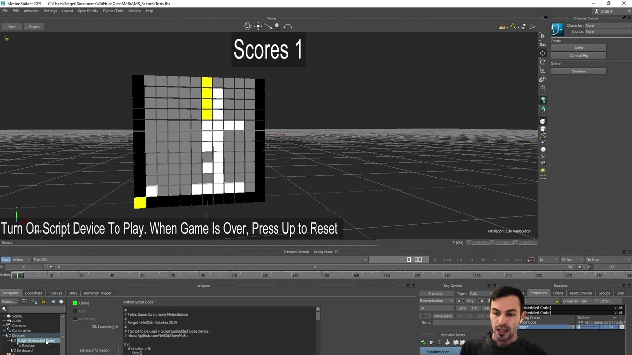 Python Script Device in MotionBuilder, part 1