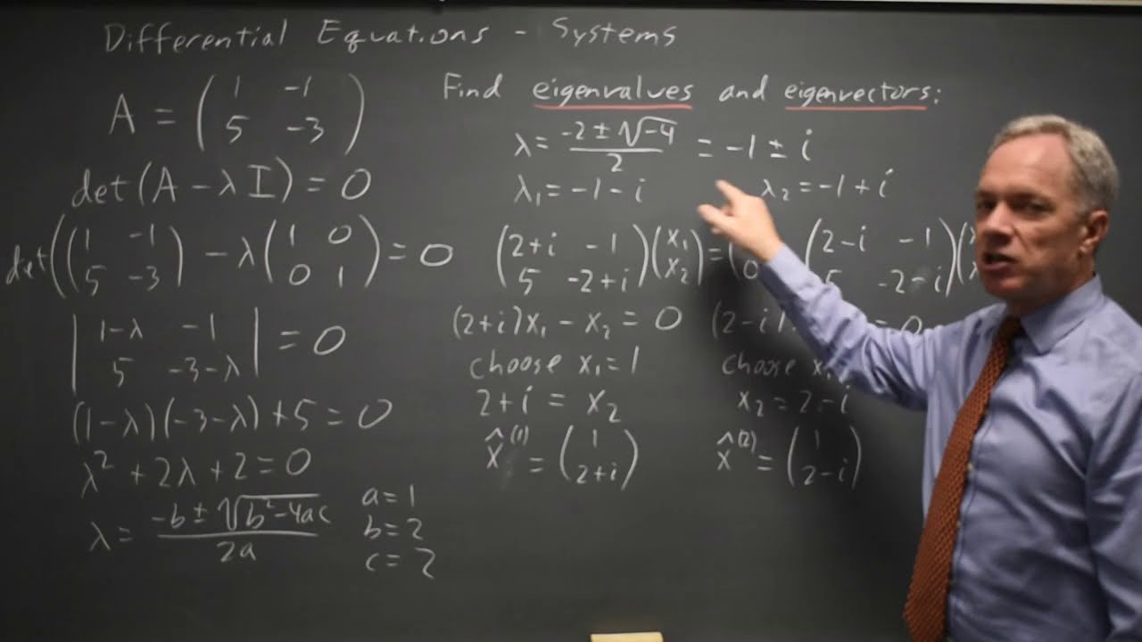 Differential Equations: Complex eigenvalues and eigenvectors