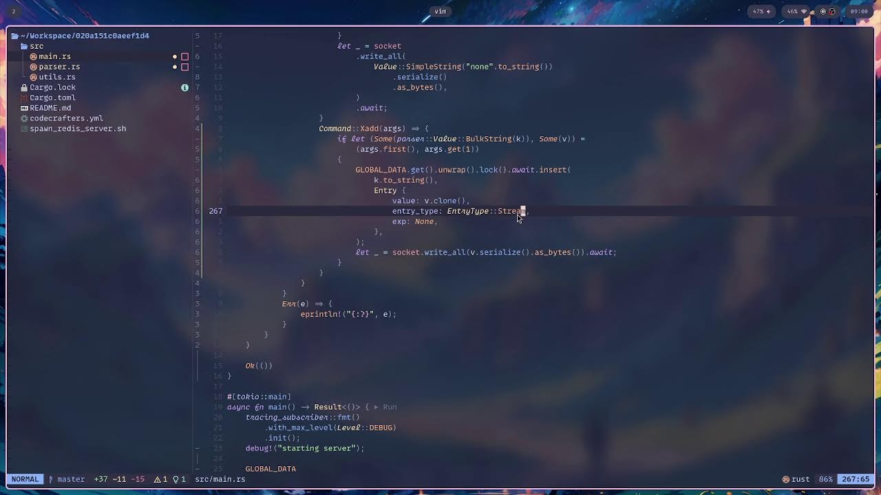 CodeCrafters Redis clone in Rust - Streams - stage 1&2