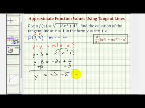 Ex: Use a Tangent Line to Approximate a Cube Root Function Value – Chain Rule | Math Help from ...