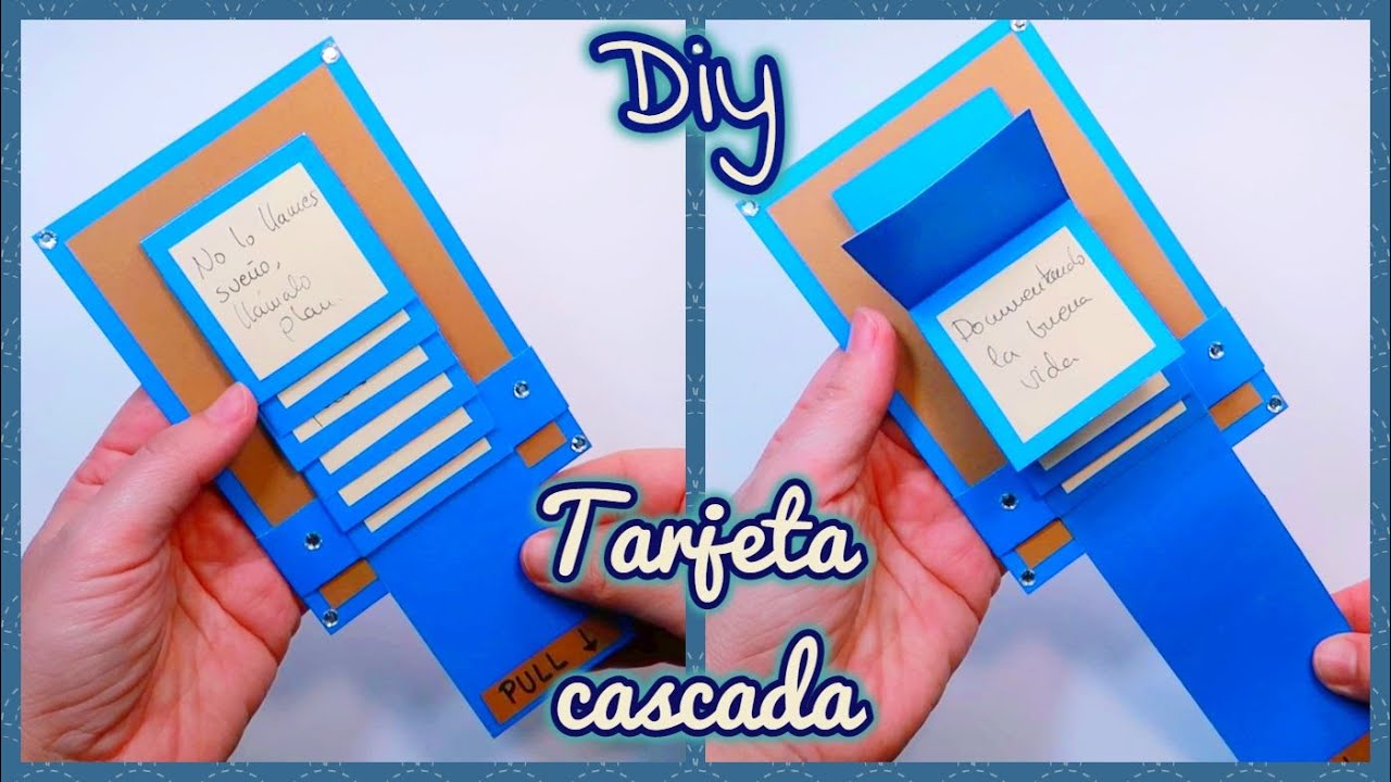 Diy Tarjeta cascada de felicitación muy fácil, tutorial paso a paso, día de la madre, dia del padre
