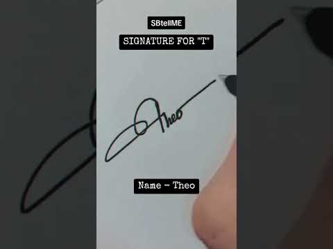Signature for T | Theo | SBtellME Calligraphy and Handwriting #shorts #signature #calligraphy #name