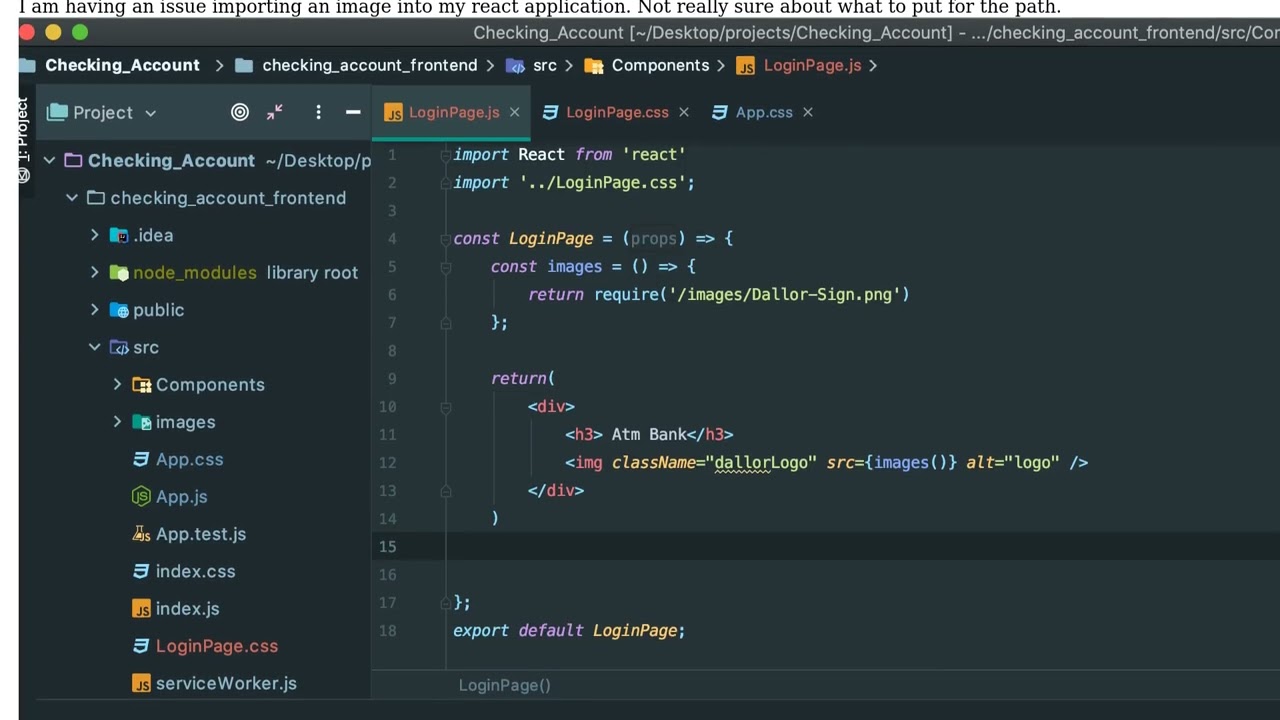Problem importing image in react application