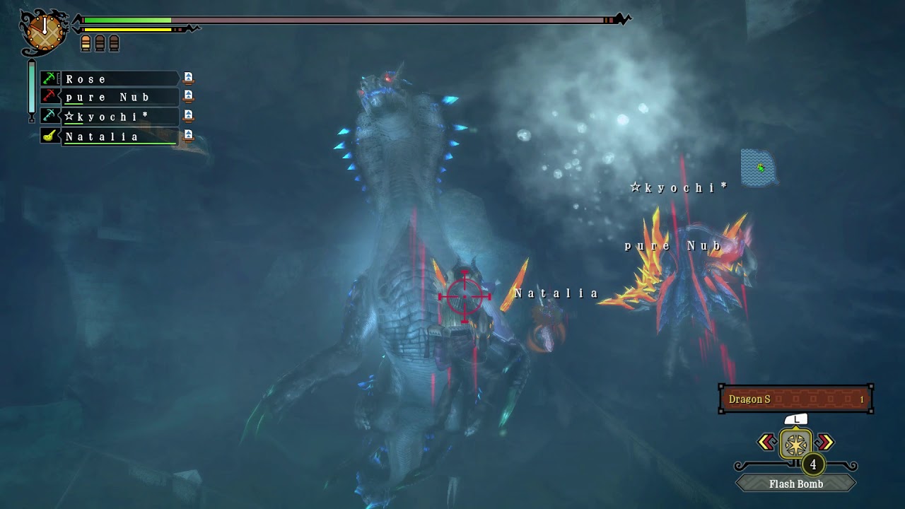 【MH3U/ MH3G】Event Abyssal Lagiacrus | 4P | 44 sec | ラギアクルス希少種